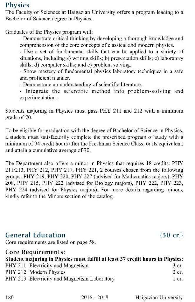 Physics - Haigazian University