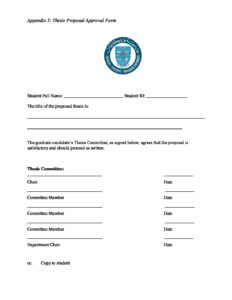 Appendix 3 Thesis Proposal Approval Form