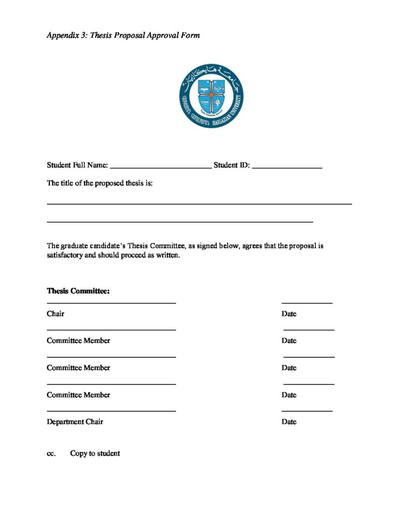 Appendix 3 Thesis Proposal Approval Form
